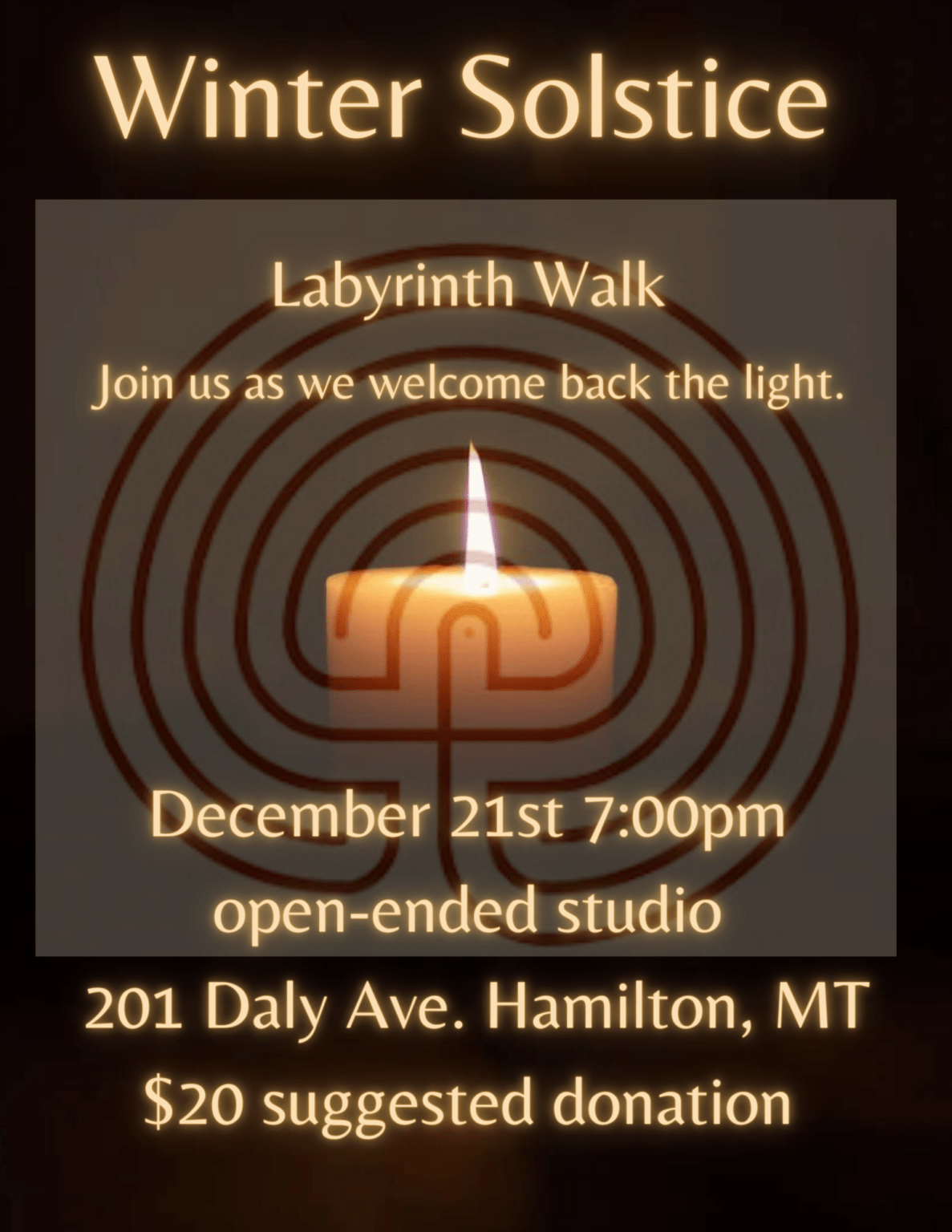 Winter Solstice Labyrinth Walk - Bitterroot Star